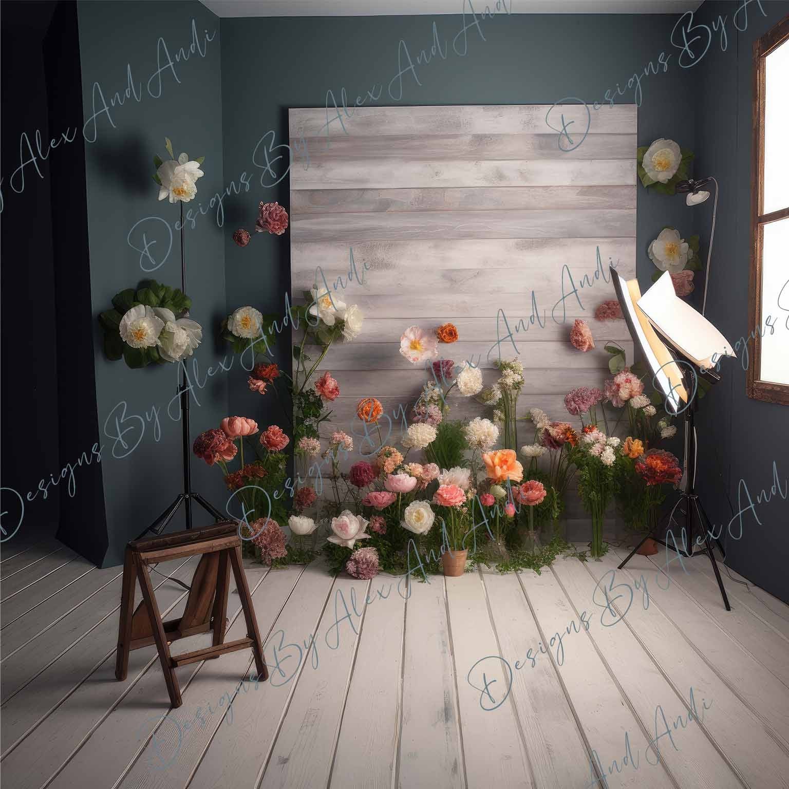 Floral Studio Backdrop Background Digital Photo Shoot Studio Picture ...