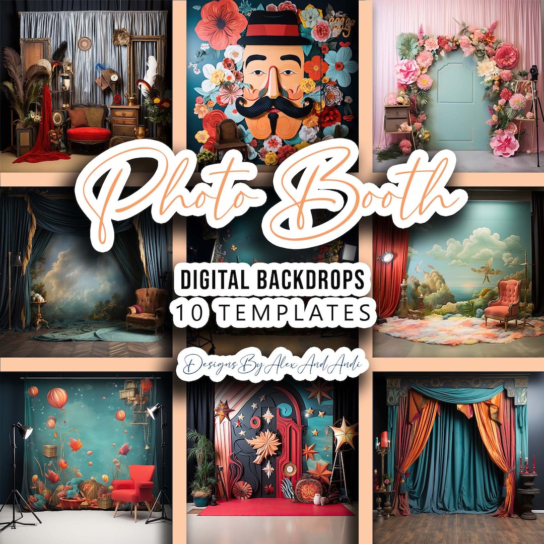 Photo Booth Backdrop Background Digital Studio Photo Shoot Picture Prop ...