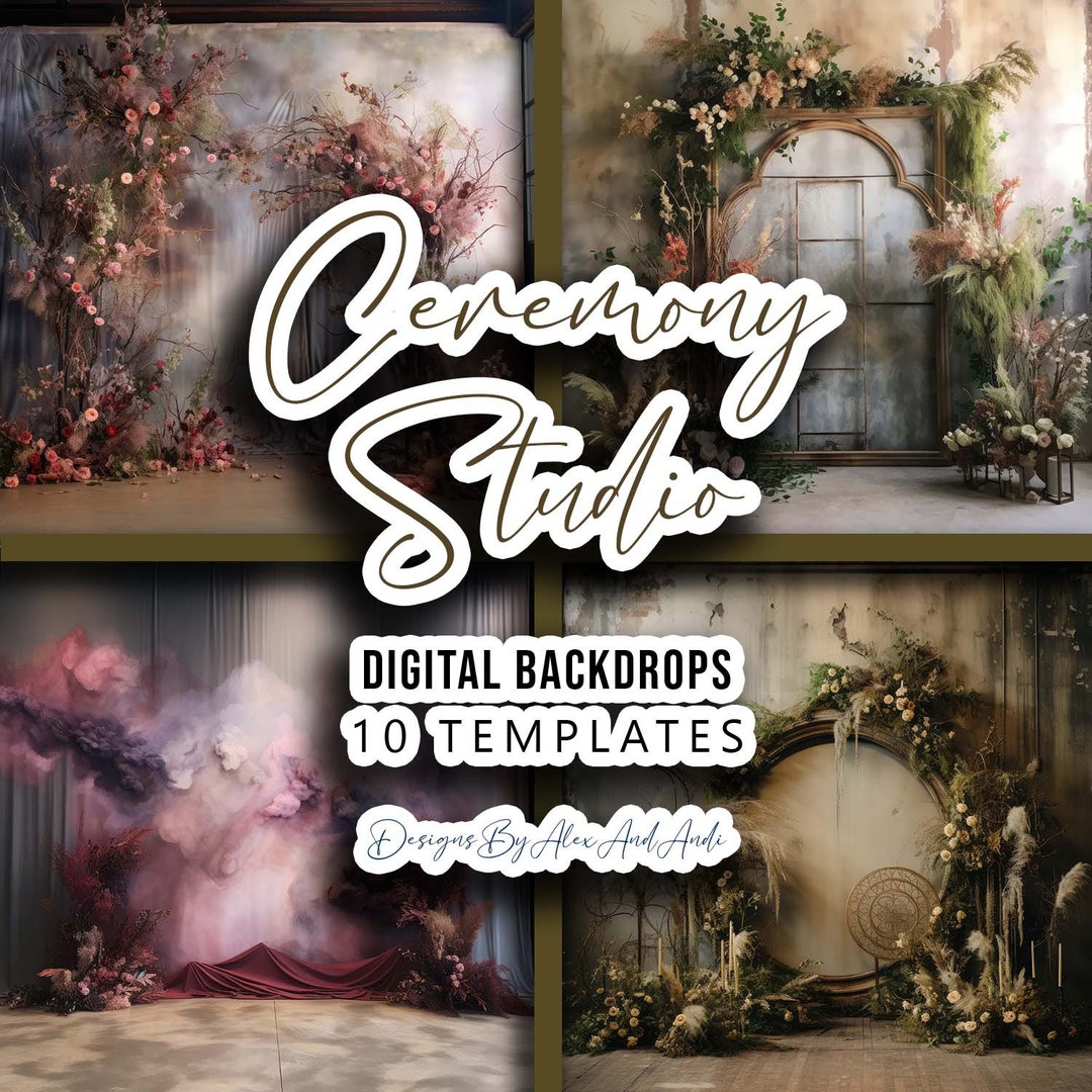 Ceremony Studio Digital Backdrop Ceremonial Backdrop Overlay Wedding ...