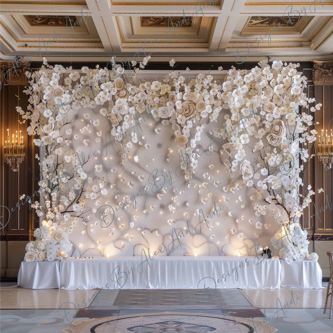 Pearl Room Digital Background Backdrop Wedding Bridal Overlay Party ...