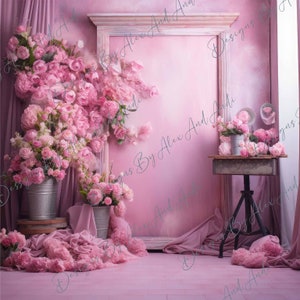 Pink Photo Prop Digital Backdrop Overlay Wedding Sweet 16 Background ...