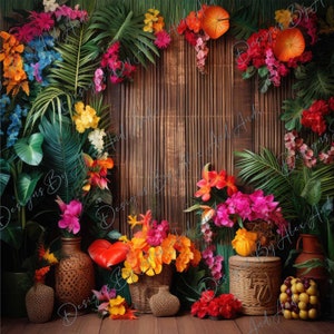 Tropical Digital Backdrop Overlay Background Photo Shoot Picture Studio ...