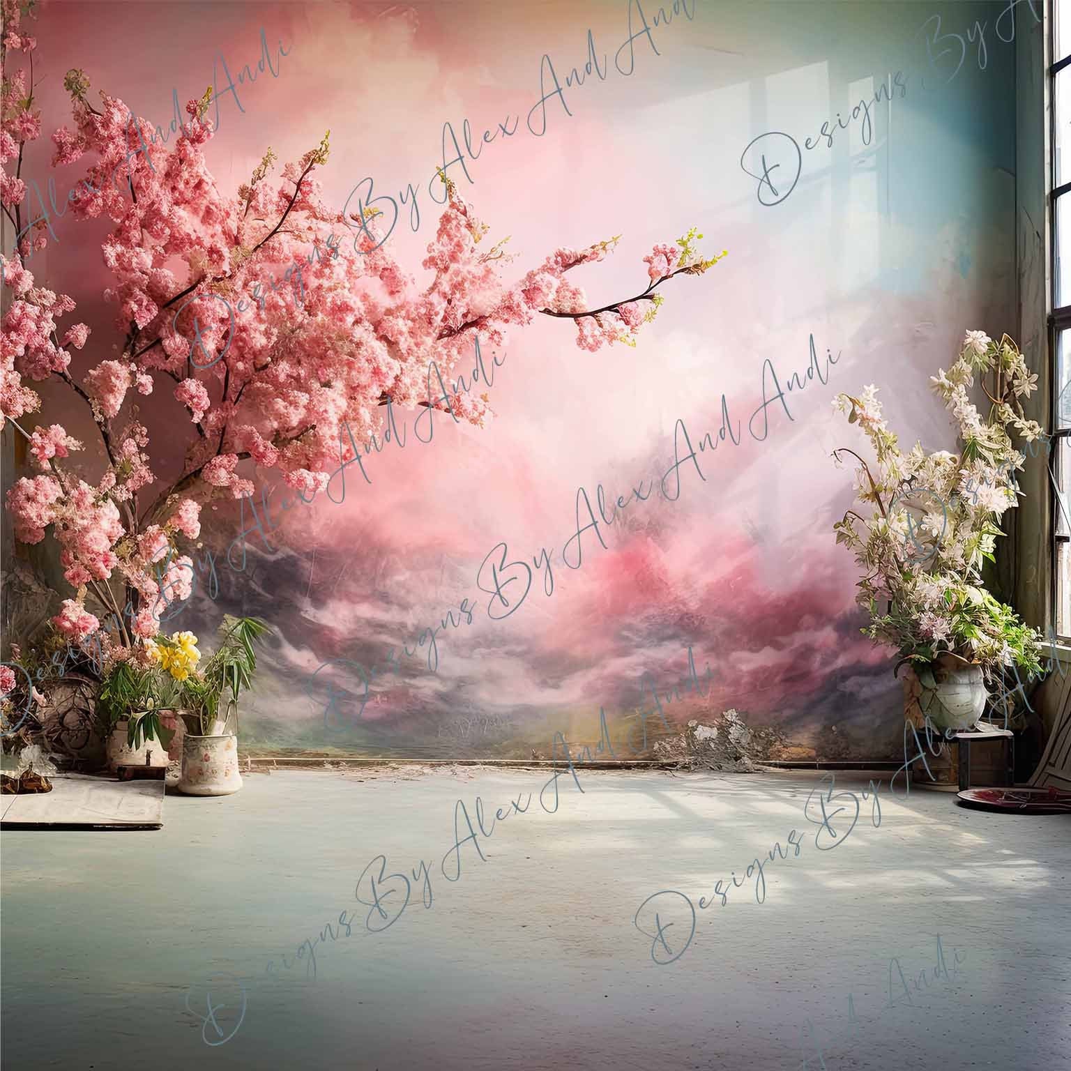 Spring Studio Digital Backdrop Overlay Background Birthday Photo Shoot ...