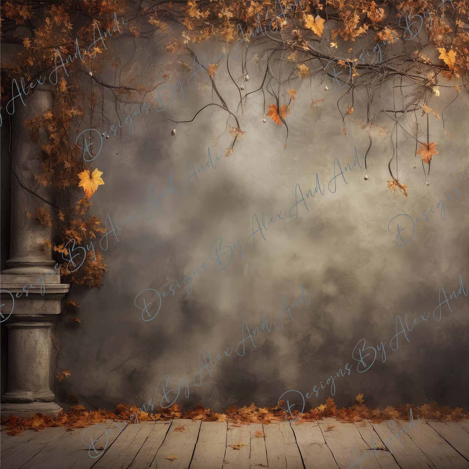 Autumn Wall Digital Backdrop Background Birthday Child Photo Shoot ...