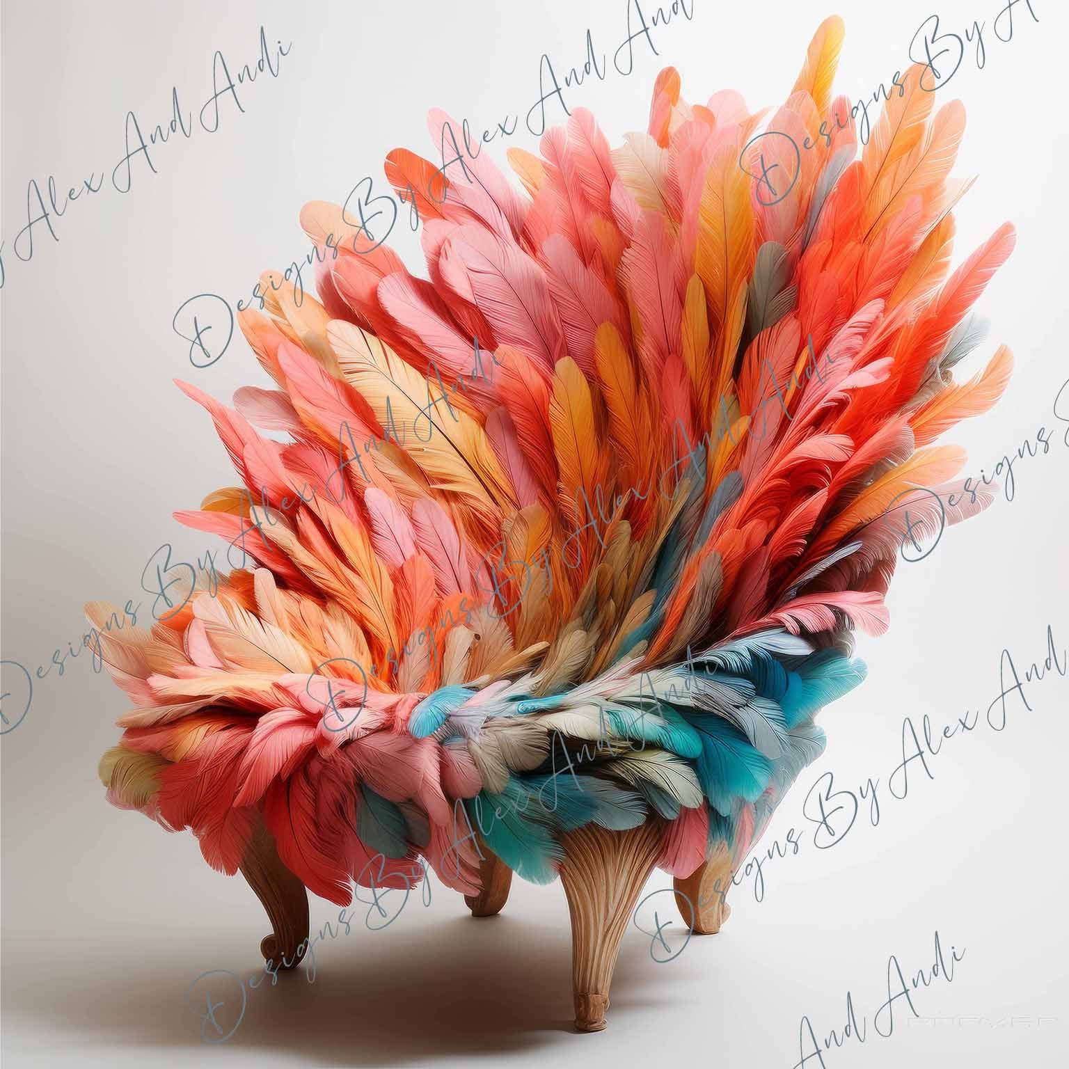 Feather Chair Digital Backdrop Overlay Background Wedding Event Photo ...