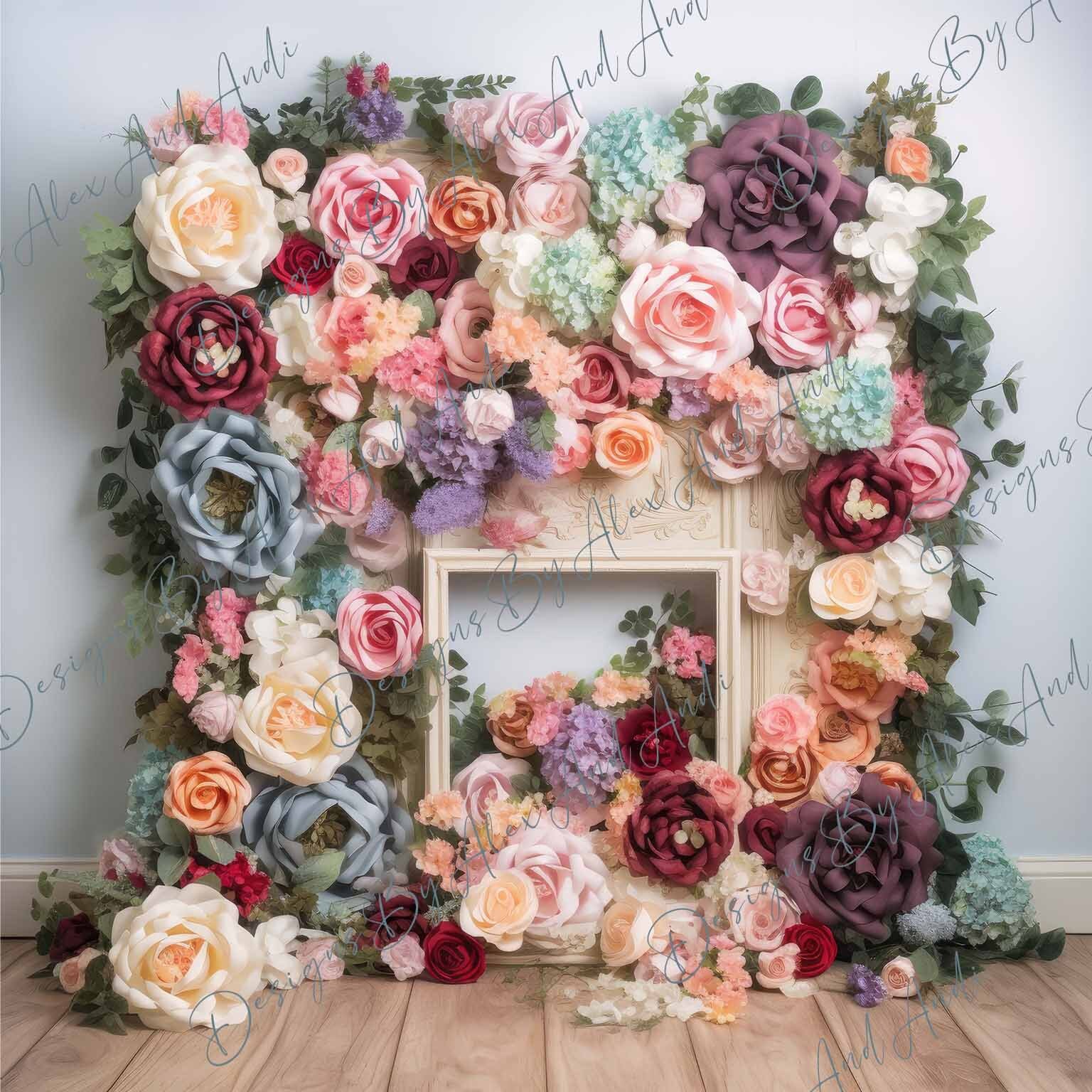 Flower Wall Backdrop Background Digital Photo Shoot Picture Prop ...