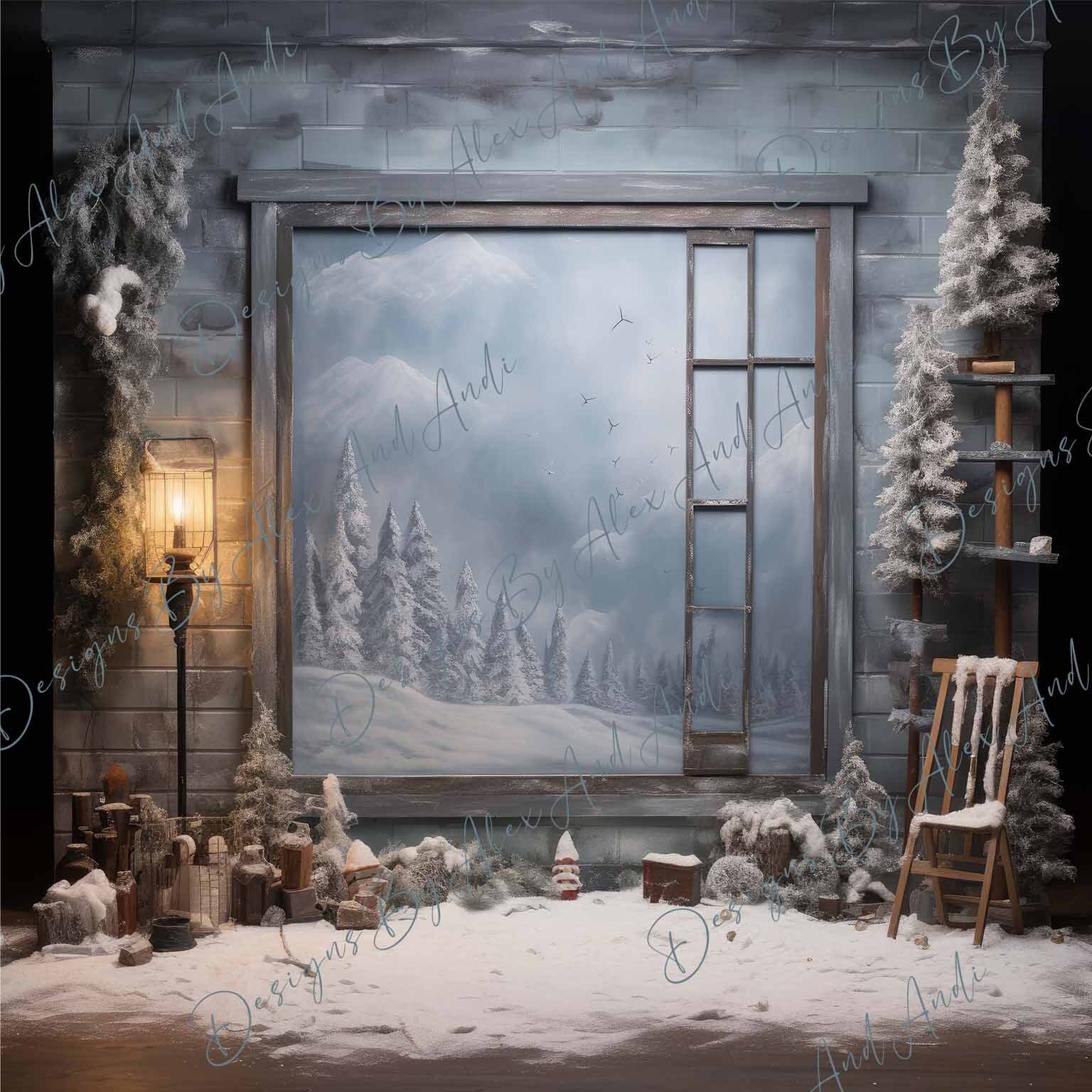 Winter Digital Backdrop Overlay Background American Flag Event Photo ...