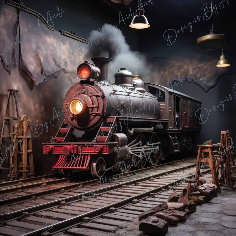 Train Station Digital Backdrop Overlay Child Background Photo Shoot ...