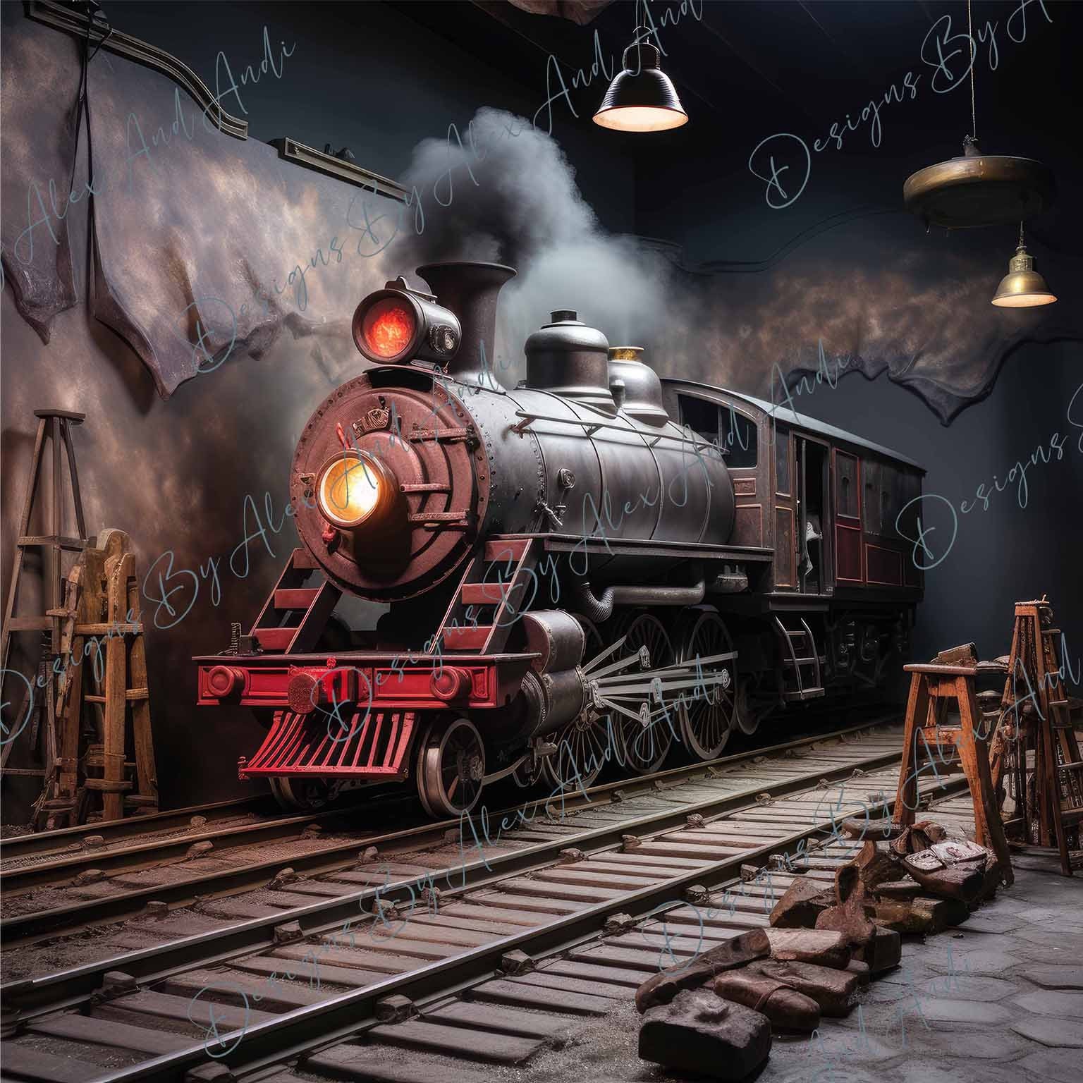 Train Station Digital Backdrop Overlay Child Background Photo Shoot ...