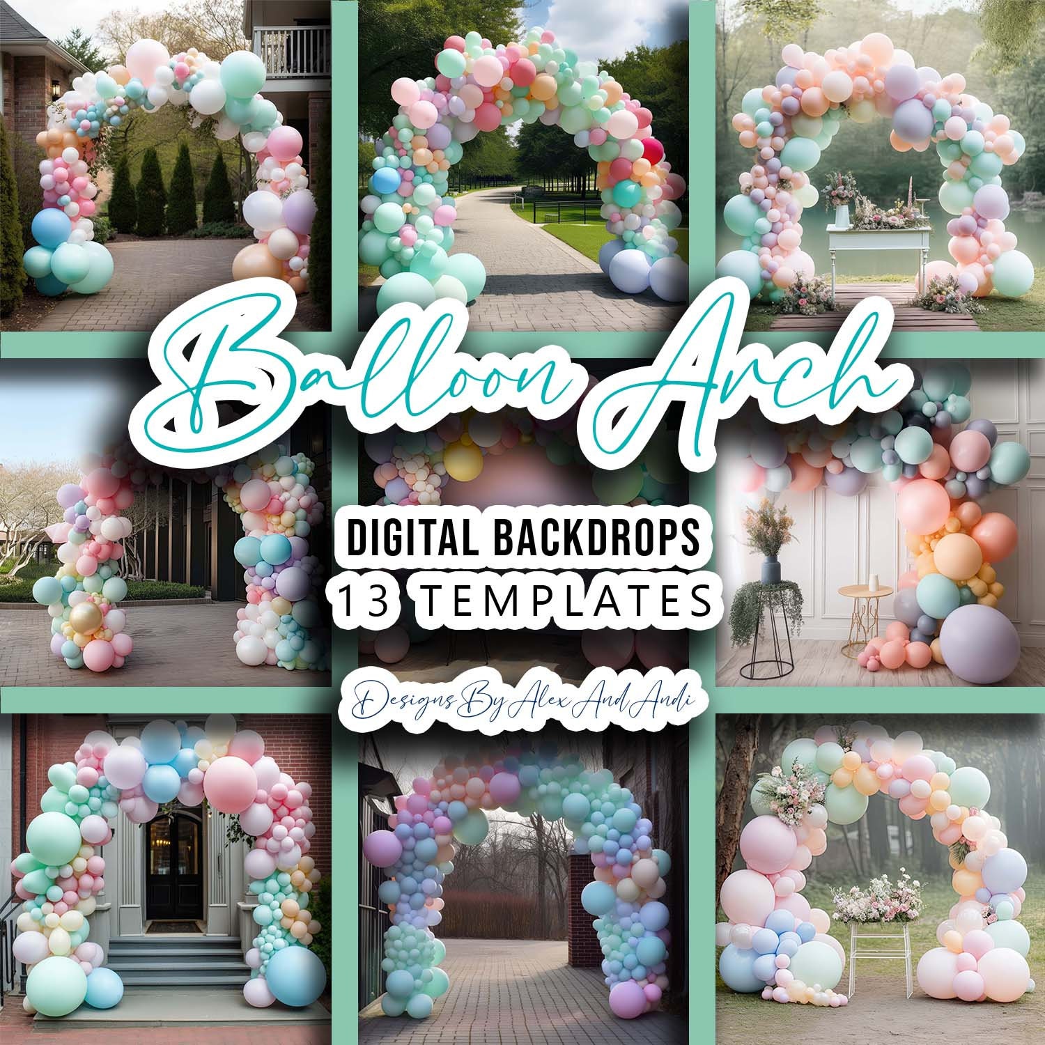 Balloon Arch Backdrop Background Digital Photo Shoot Studio Picture ...