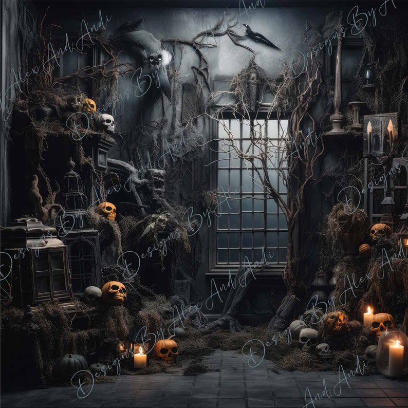 Halloween Studio Backdrop Background Digital Birthday Child Photo Shoot ...