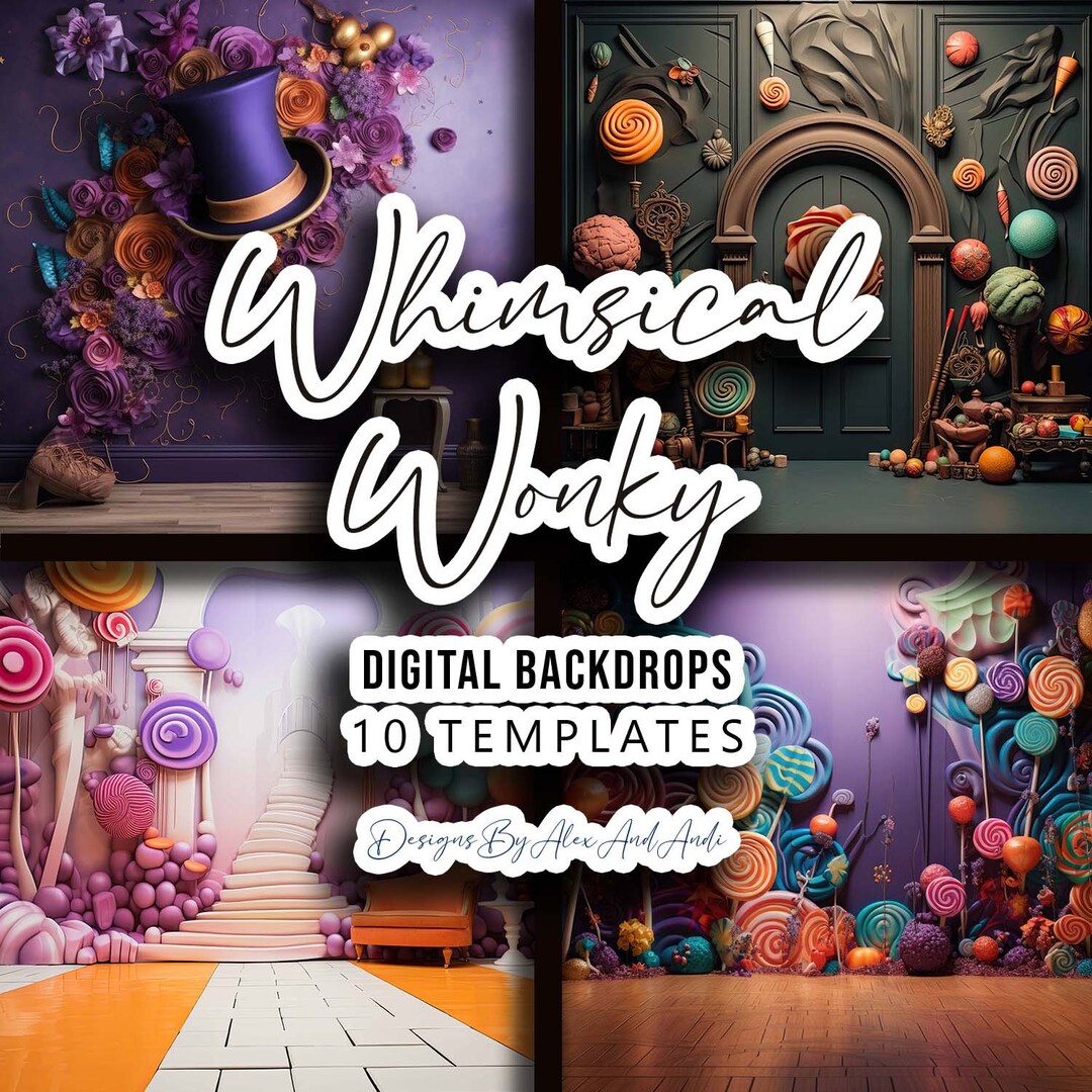 Whimsical Wonky Digital Backdrop Overlay Child Background Photo Shoot ...