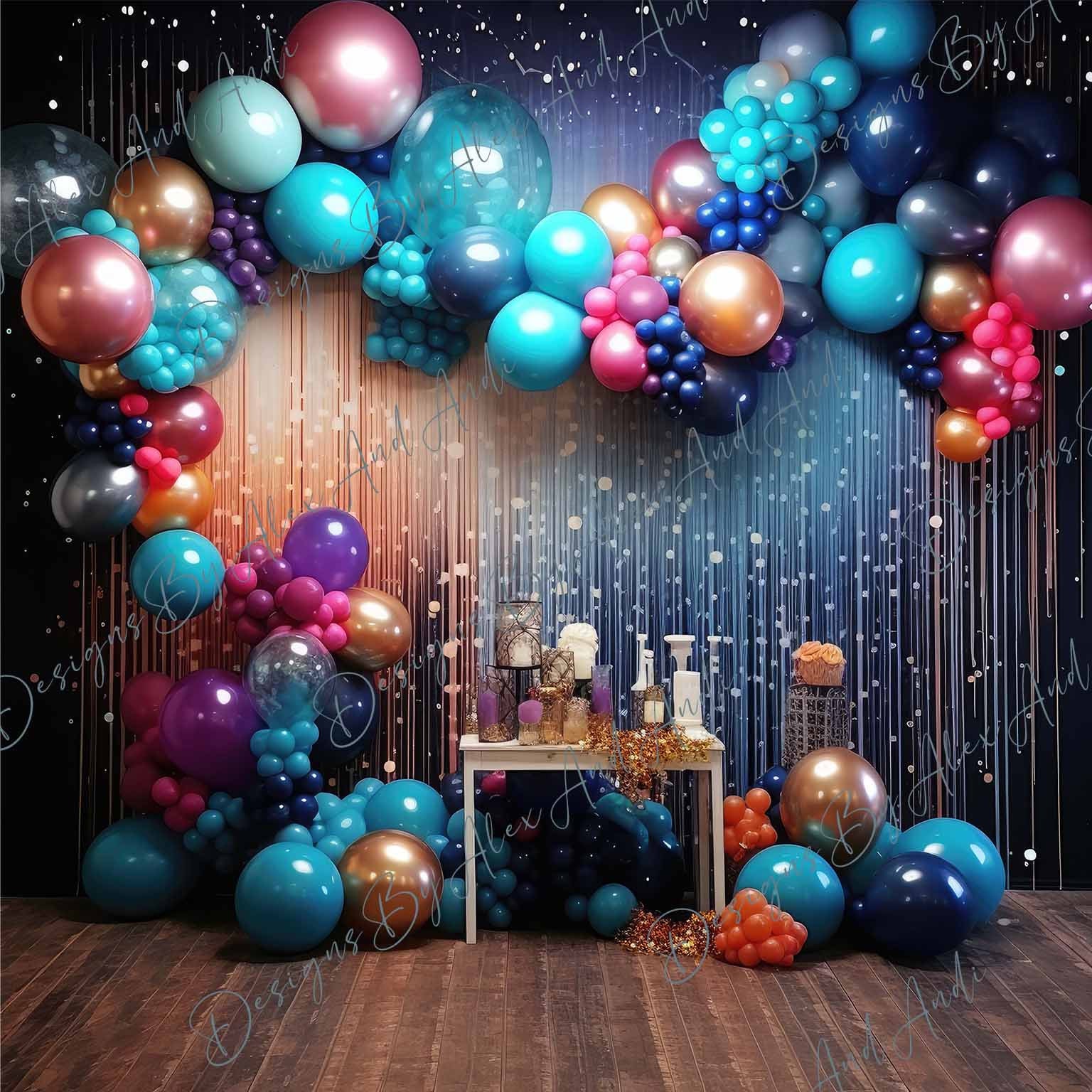 Party Studio Digital Backdrop Background Birthday Child Photo Shoot ...