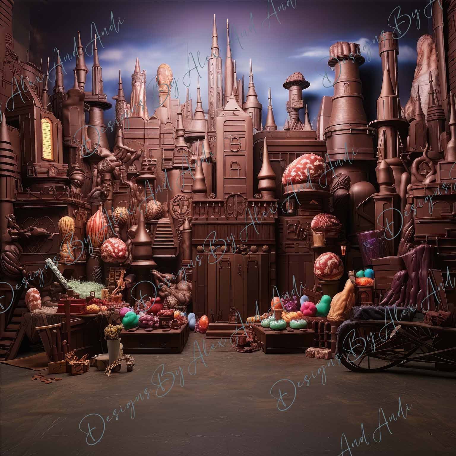 Chocolate Factory Backdrop Background Digital Birthday Child Photo ...
