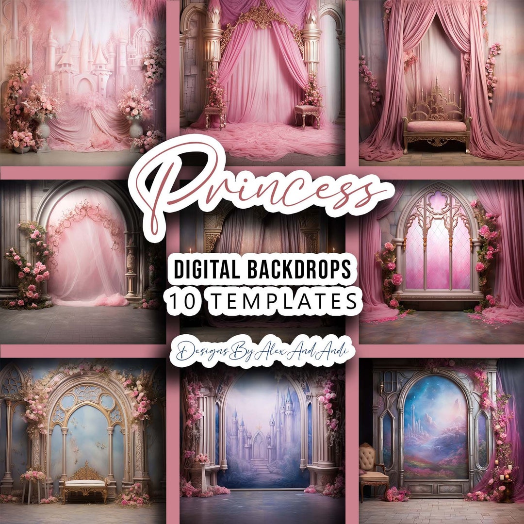 Princess Backdrop Background Digital Child Sweet 16 Photo Shoot Picture ...