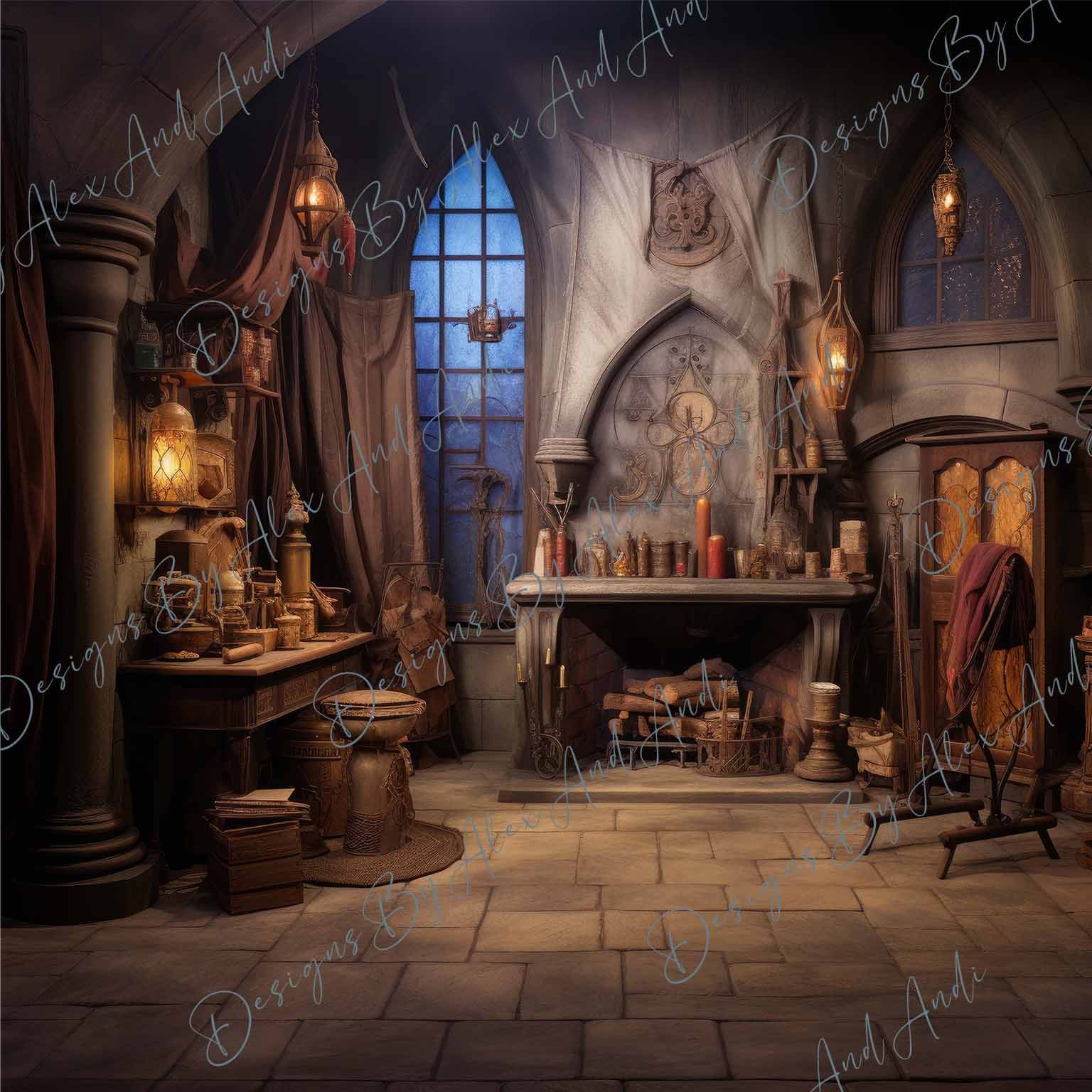 Wizard Studio Backdrop Background Digital Birthday Child Photo Shoot ...