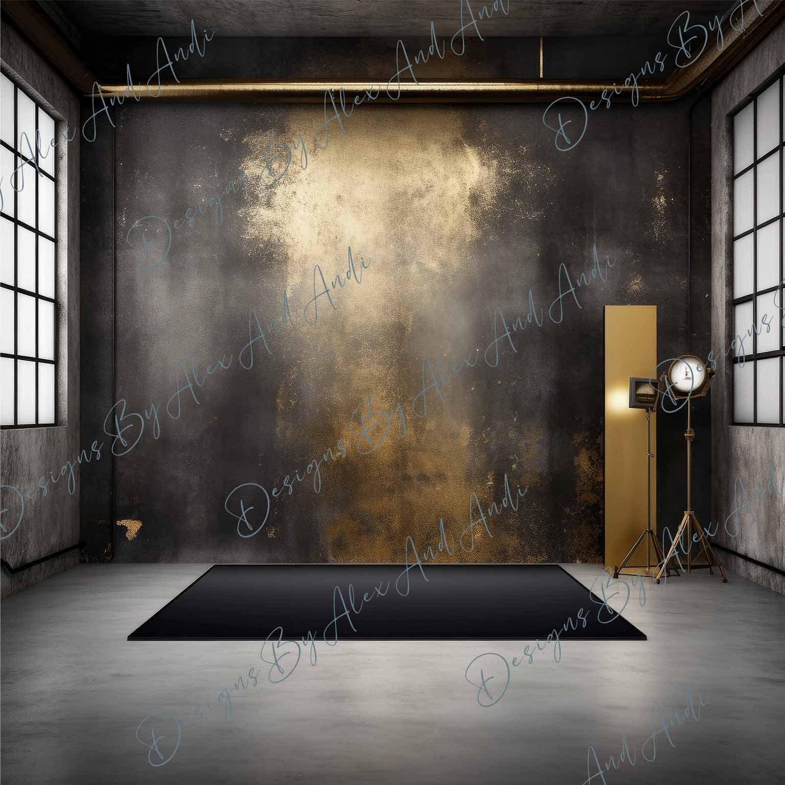 Modern Black and Gold Digital Backdrop Overlay Background Wedding Sweet ...