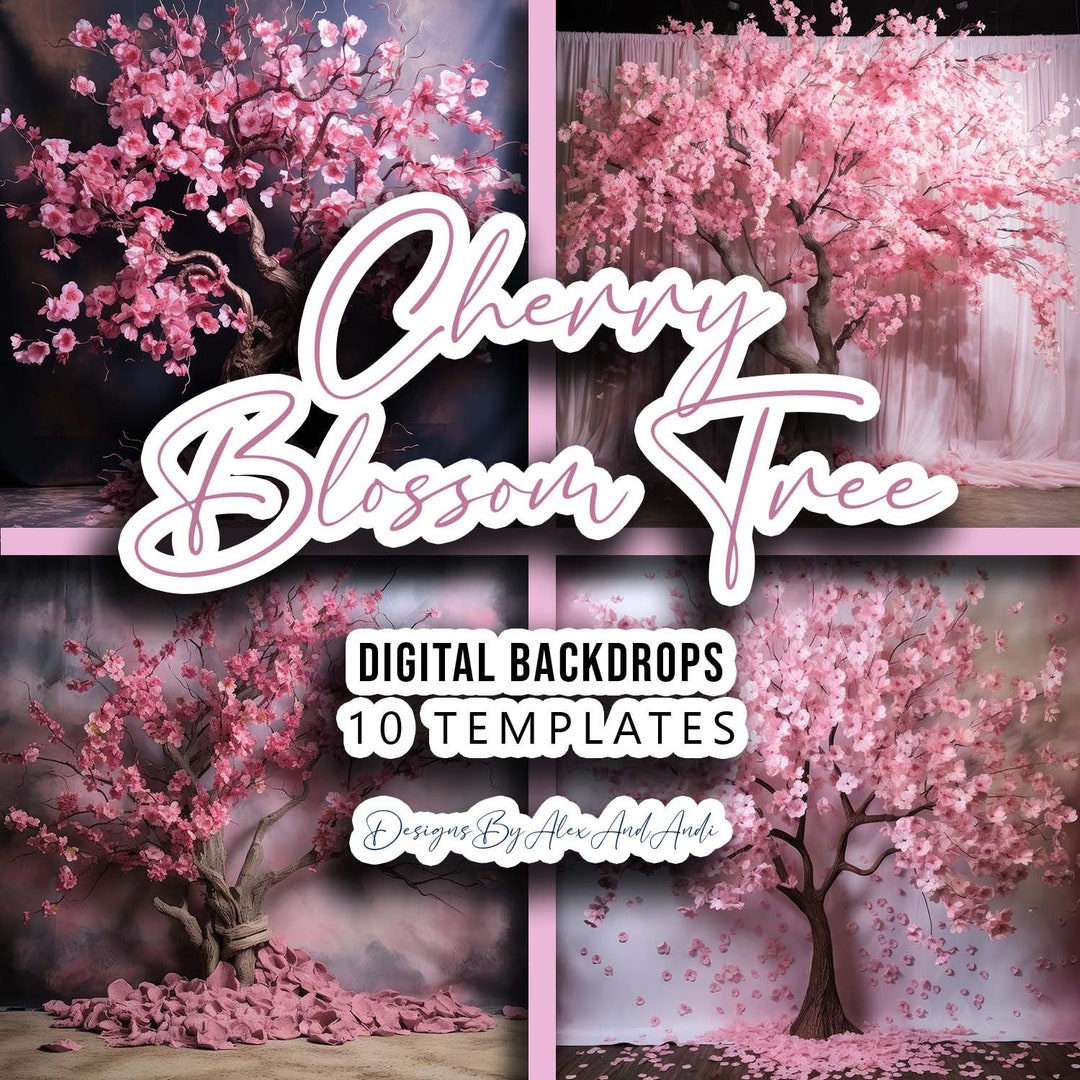 Cherry Blossom Tree Digital Backdrop Overlay Wedding Sweet 16 ...