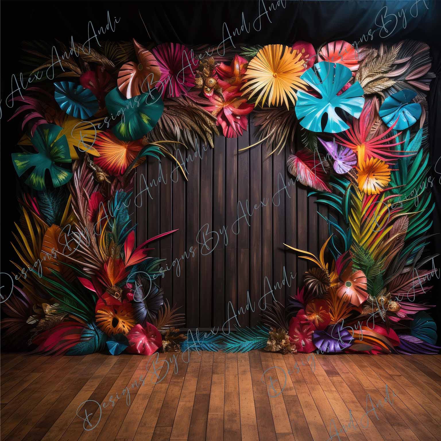 Tropical Party Digital Backdrop Background Birthday Child Photo Shoot ...