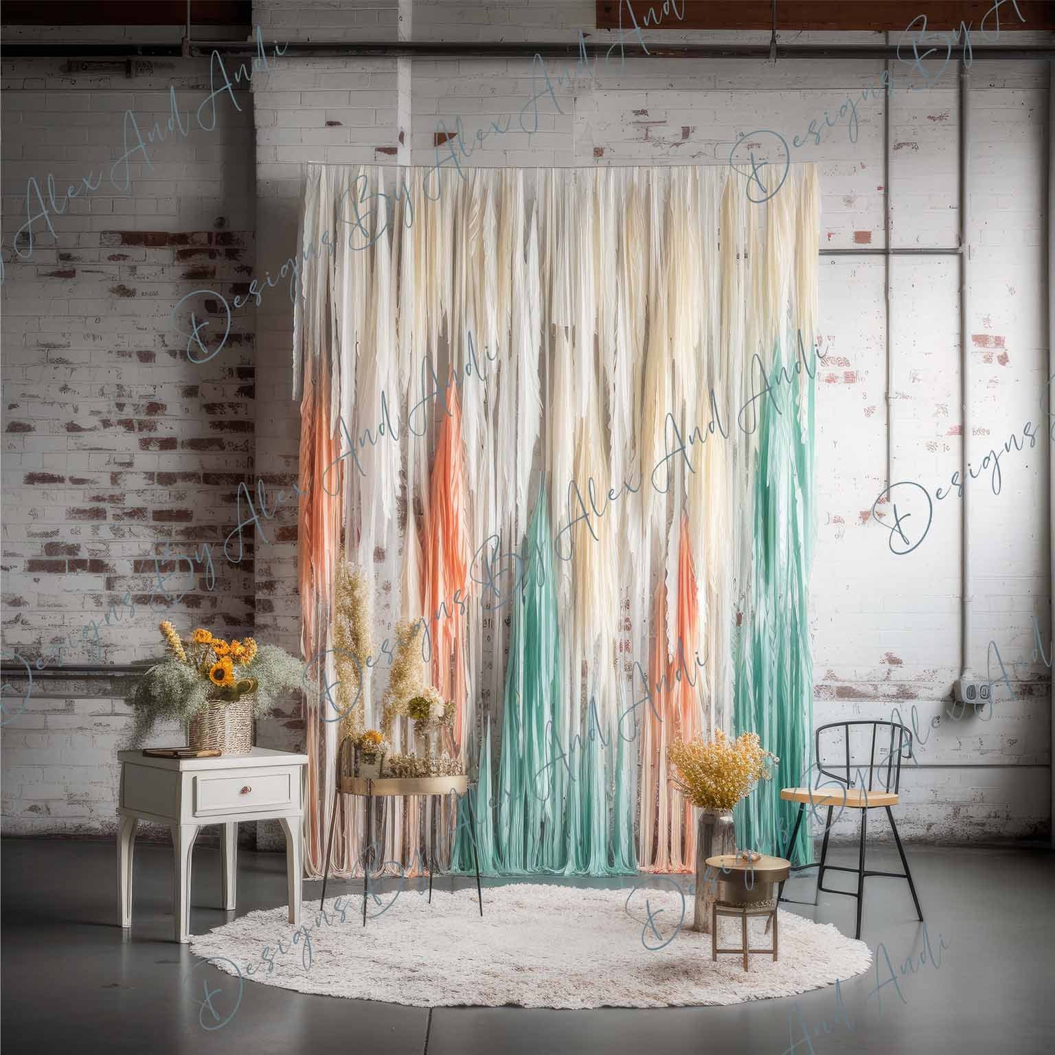 Colorful Fringe Backdrop Background Digital Photo Shoot Picture Prop ...