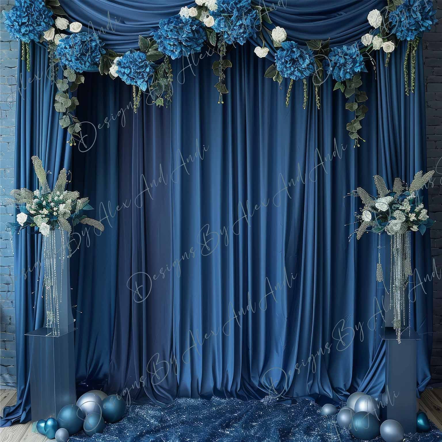 Blue Graduation Studio Photo Graduation Back Ground Ceremony Background ...