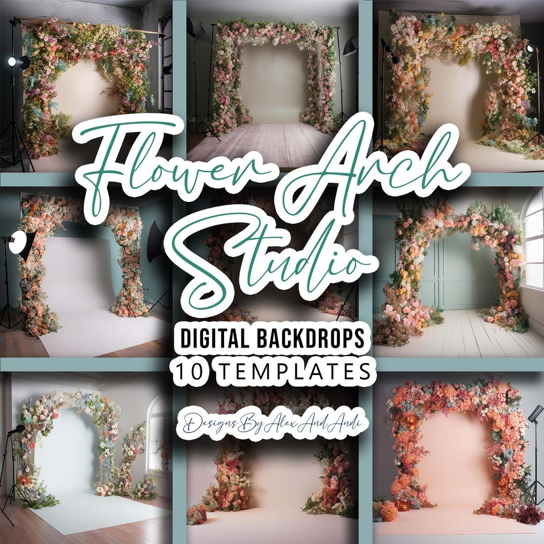 Flower Arch Studio Backdrop Floral Background Digital Photo Shoot ...