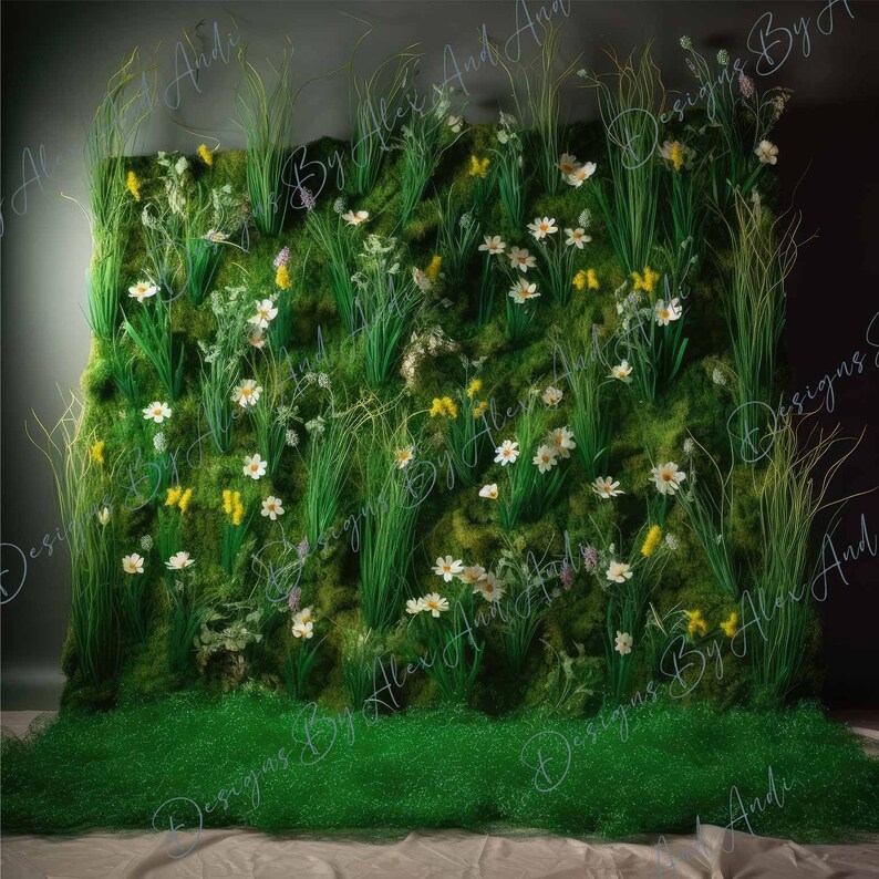 Grass Floral Backdrop Background Digital Photo Shoot Studio - Etsy