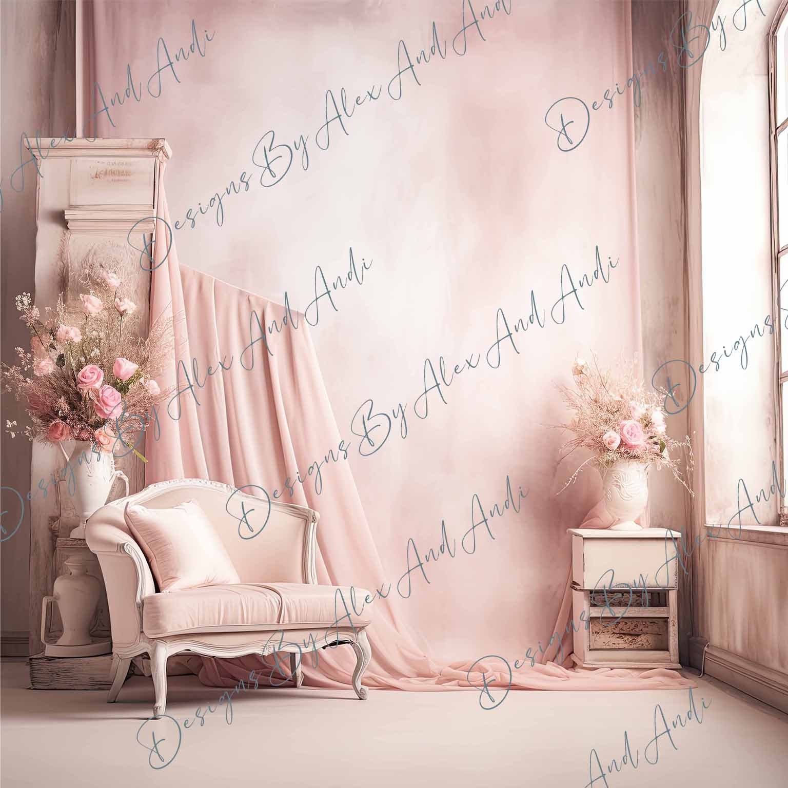 Light Pink Digital Backdrop Overlay Background Child Photo Picture ...