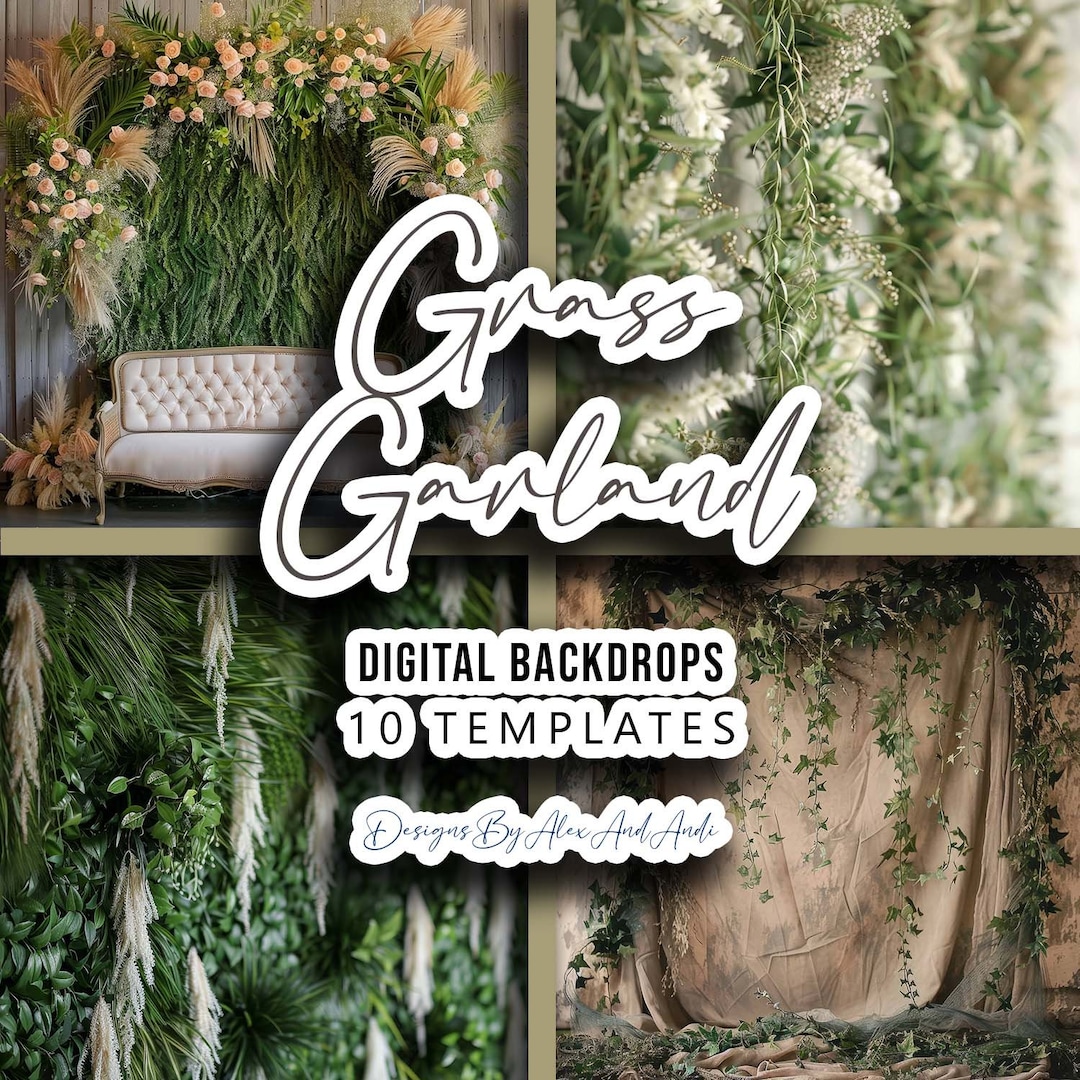 Grass Garland Picture Back Drop Grass Backdrop Wall Green Background ...