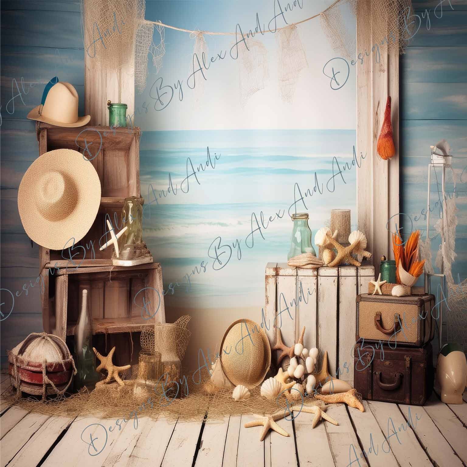 Beach Studio Backdrop Background Studio Digital Photo Shoot Sunny Sand ...