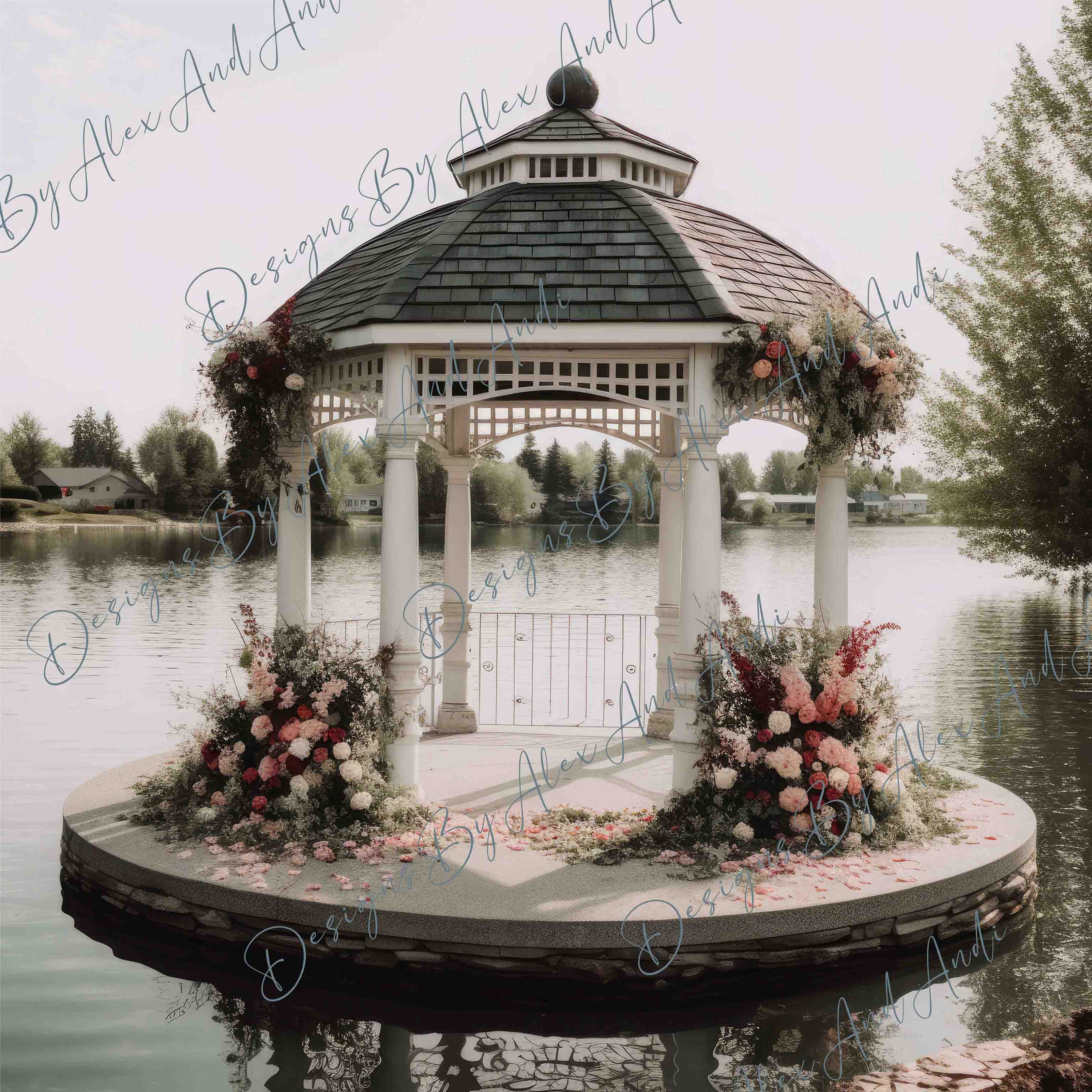 Wedding Gazebo Backdrop Background Digital Photo Shoot Studio Newlywed ...