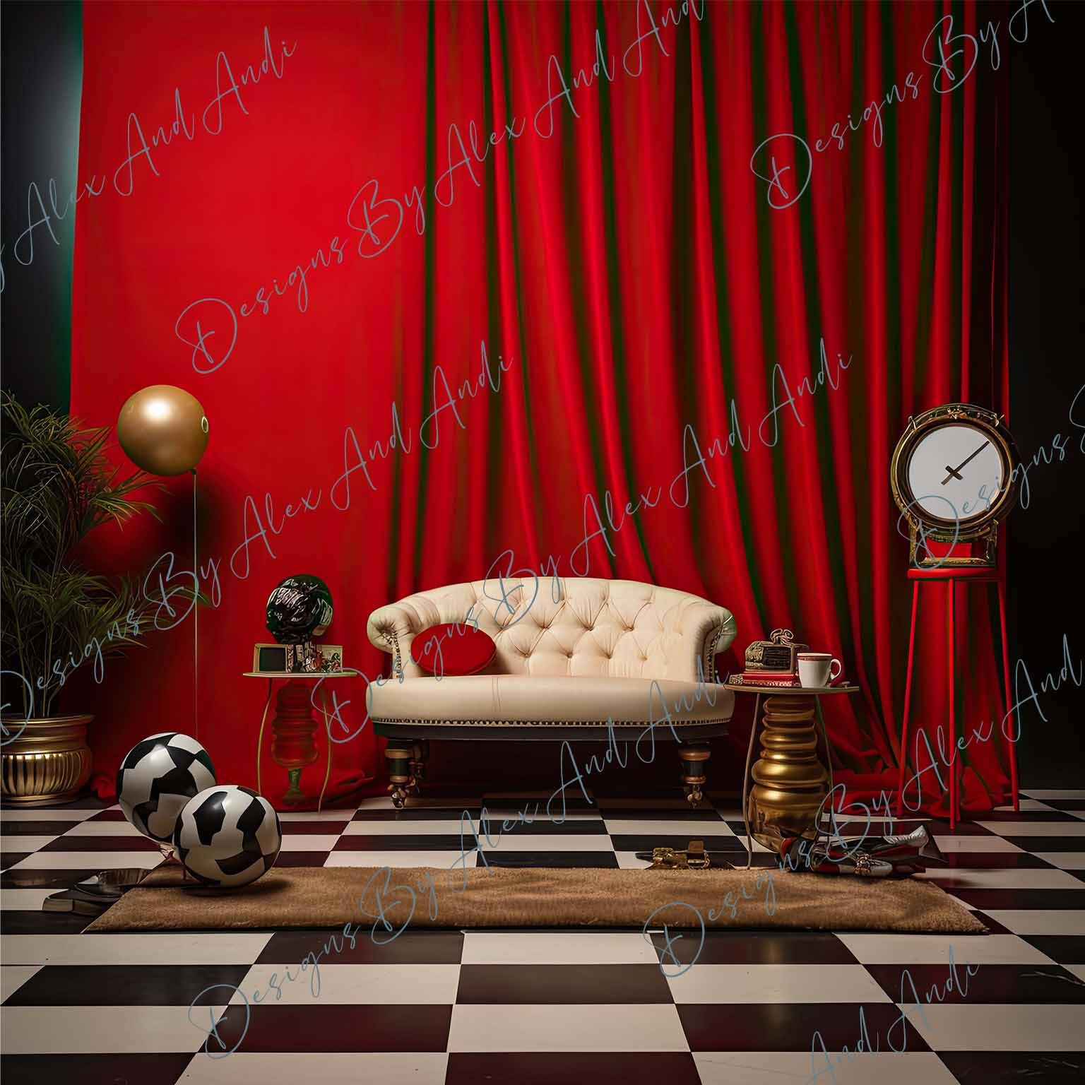 Checkers Backdrop Background Digital Birthday Child Photo Shoot Picture ...