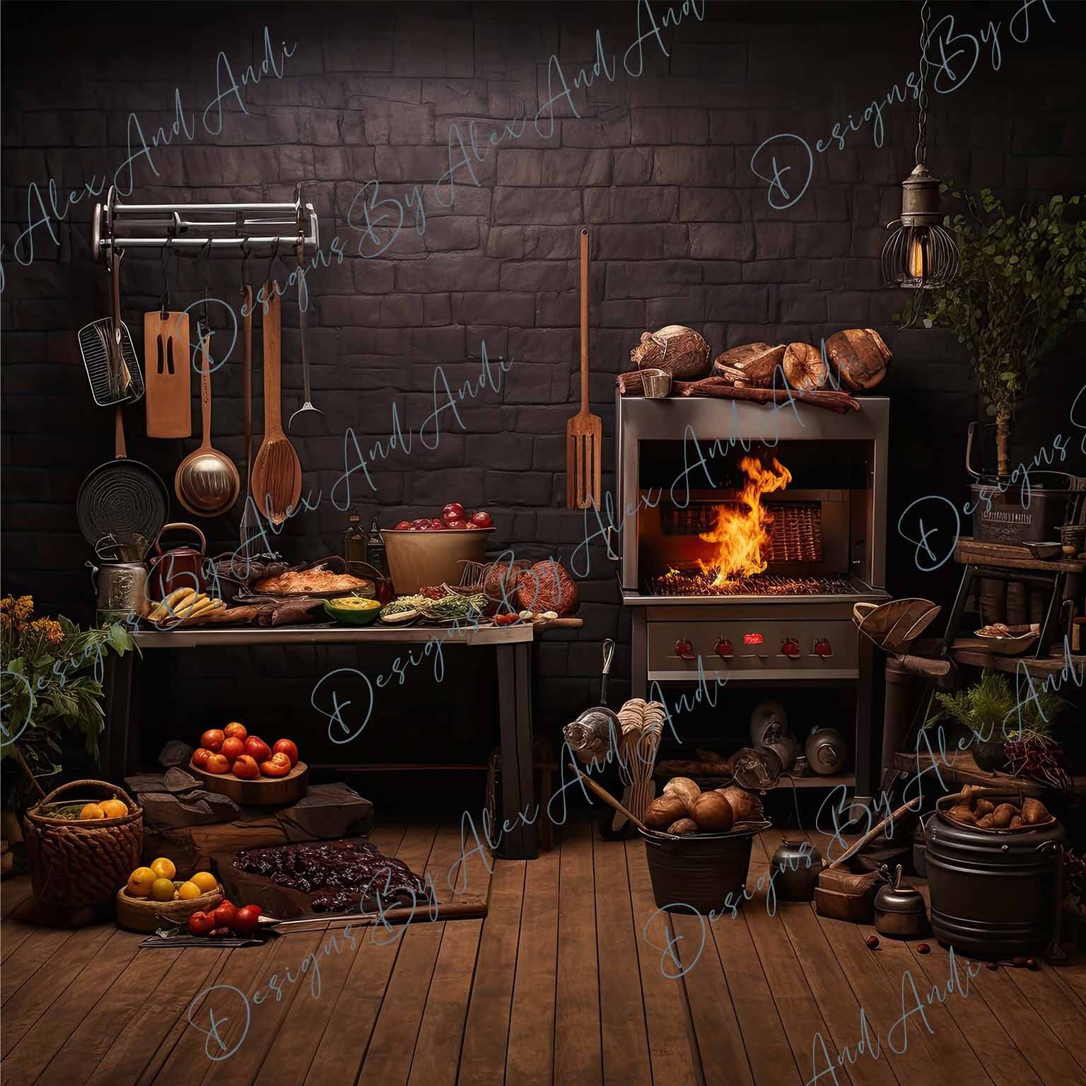 Barbeque Backdrop Background Digital Birthday Child Photo Shoot Picture ...