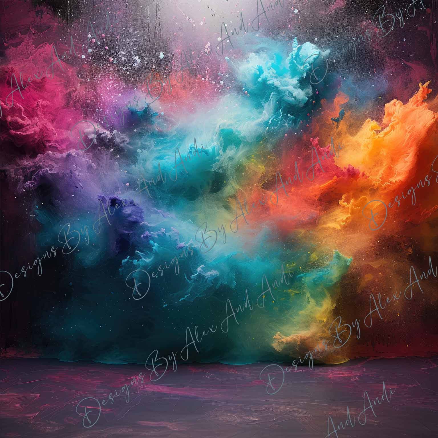 Paint Bomb Digital Backdrop Overlay Background Birthday Child - Etsy