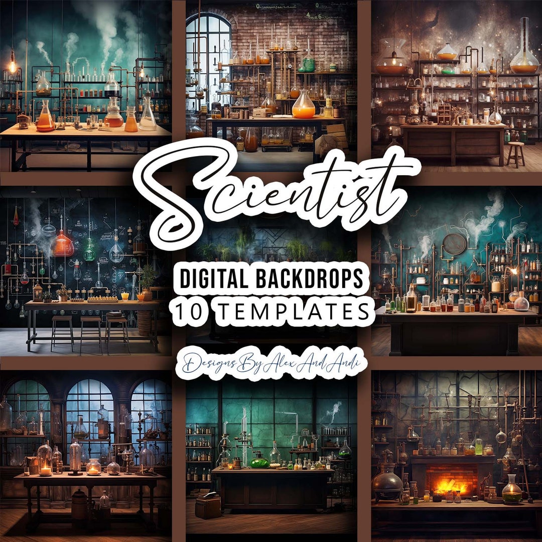 Scientist Backdrop Background Digital Birthday Child Photo Shoot ...