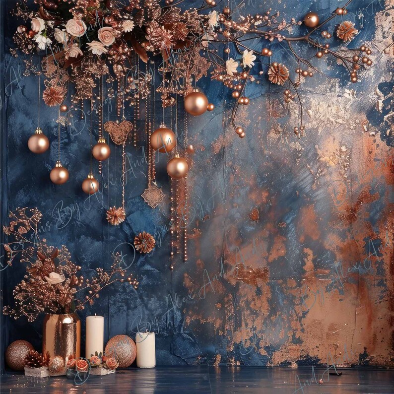 Navy Rose Gold Texture Photo Model Backdrop Booth Overlay Child Back ...