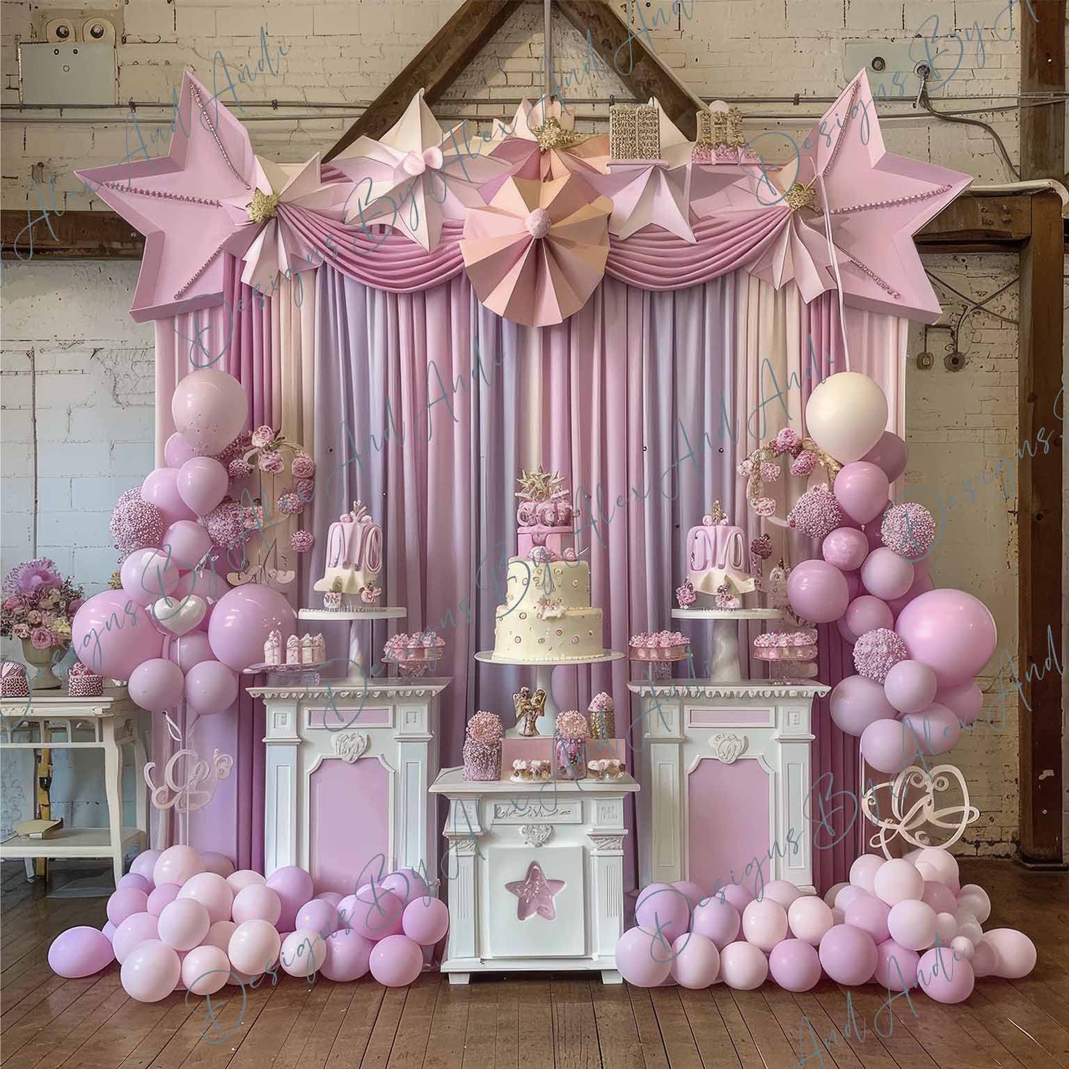 Princess Birthday Background Birthday Digital Backdrop Birth Day ...