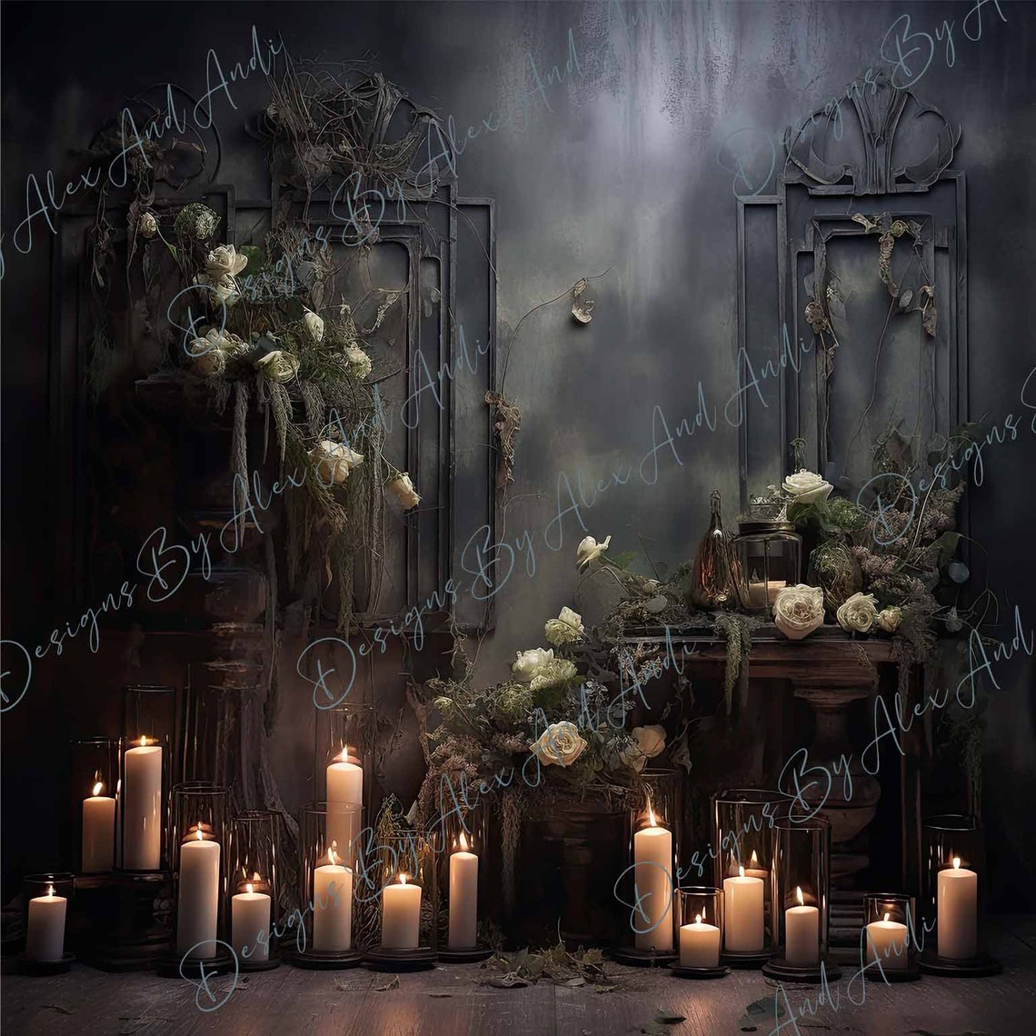 Candle Light Studio Backdrop Background Digital Birthday Child Photo ...