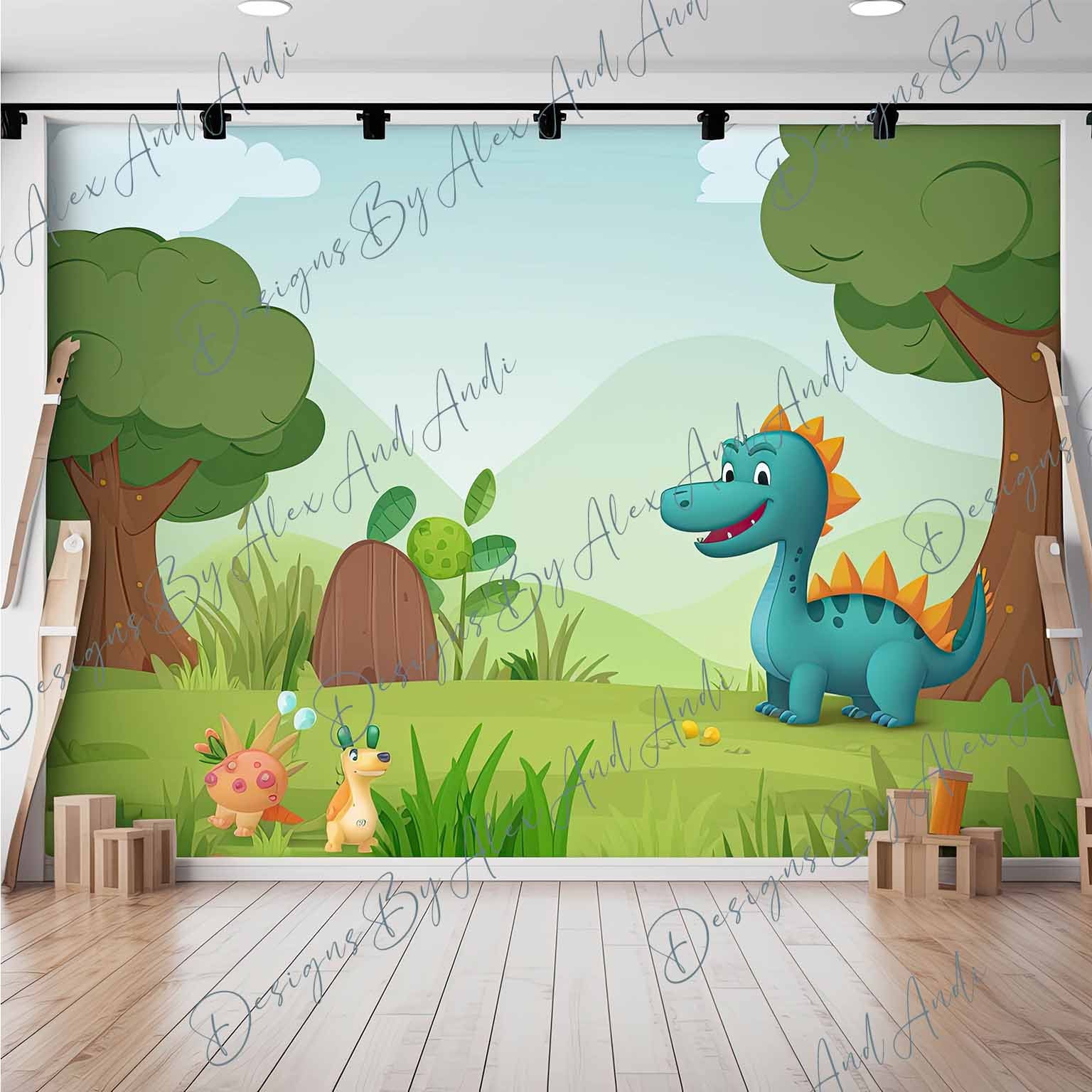 Dinosaur Childrens Backdrop Background Digital Photo Shoot Studio ...