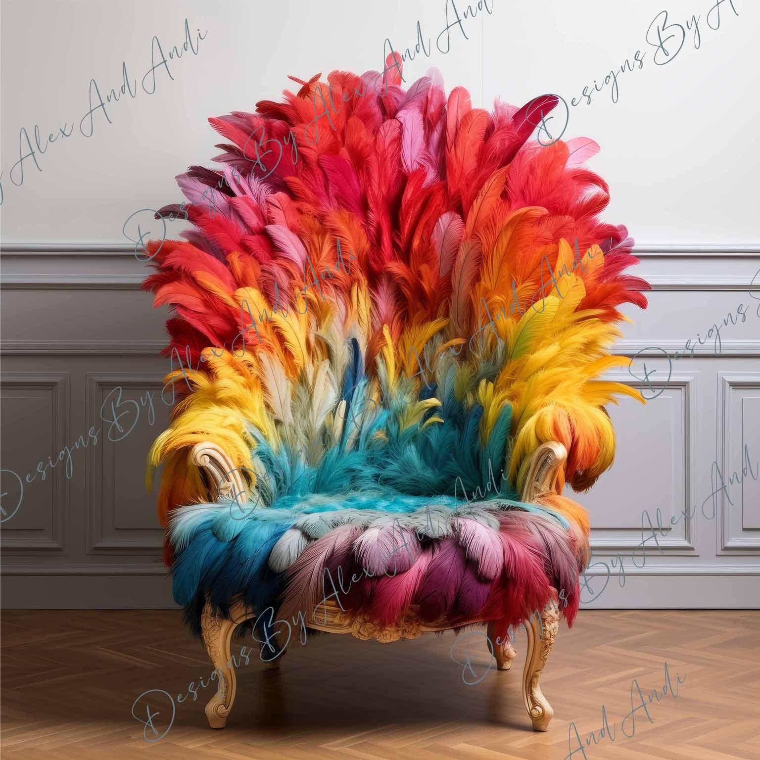 Feather Chair Digital Backdrop Overlay Background Wedding Event Photo ...