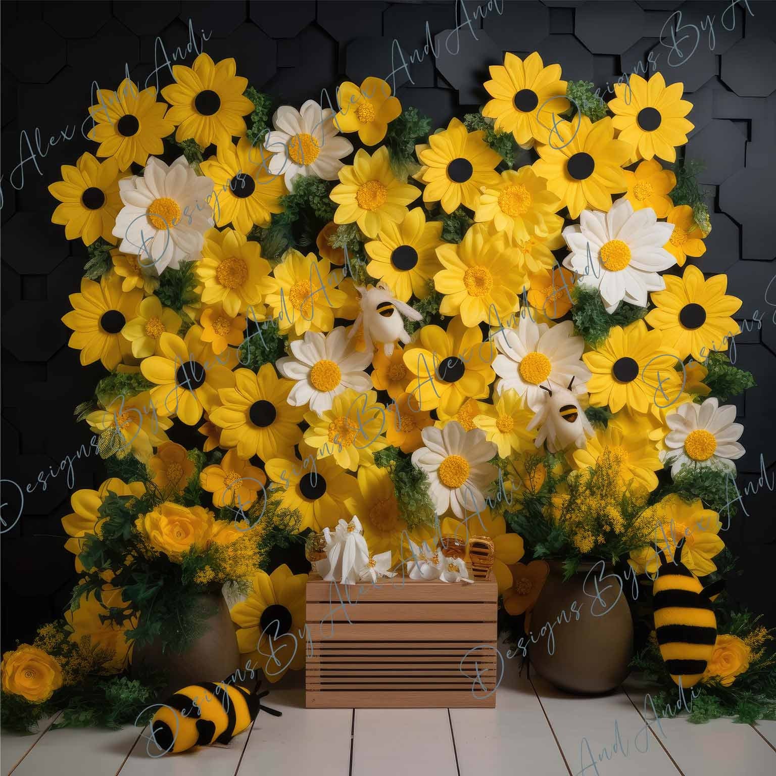 Bumble Bee Backdrop Background Digital Photo Shoot Picture Prop Event ...