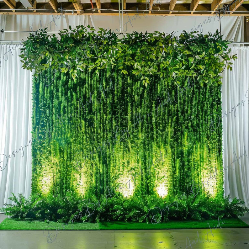 Celebrity Grass Garland Digital Backdrop Garland Background Ceremony ...