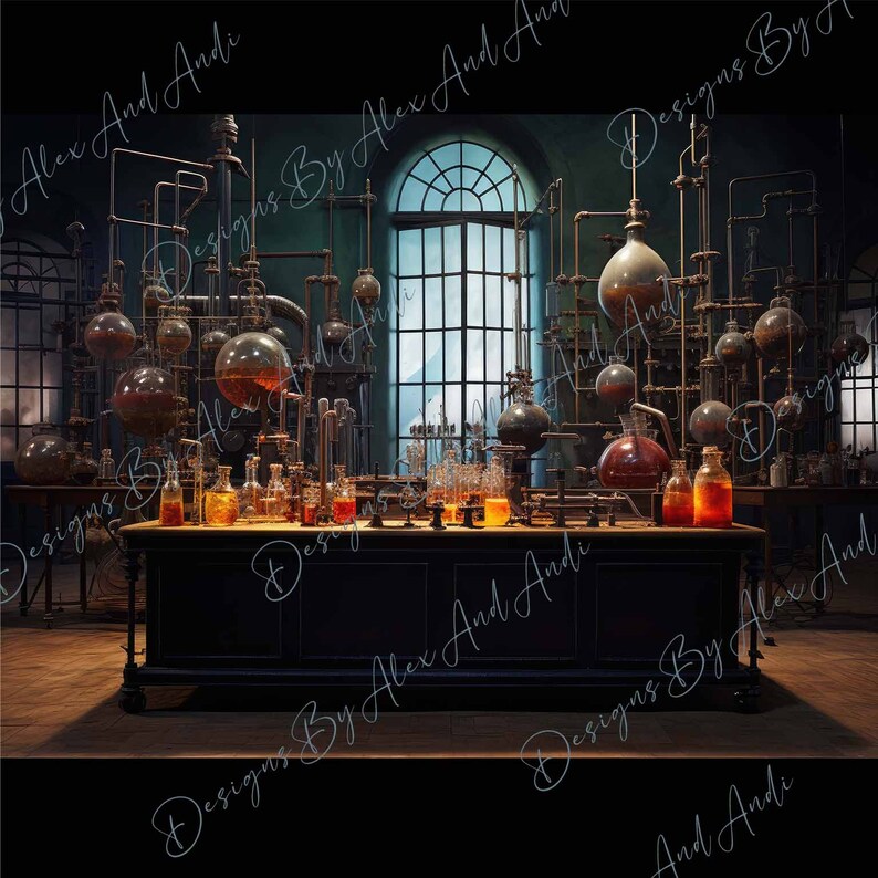 Mad Scientist Backdrop Background Digital Birthday Child Photo Shoot ...