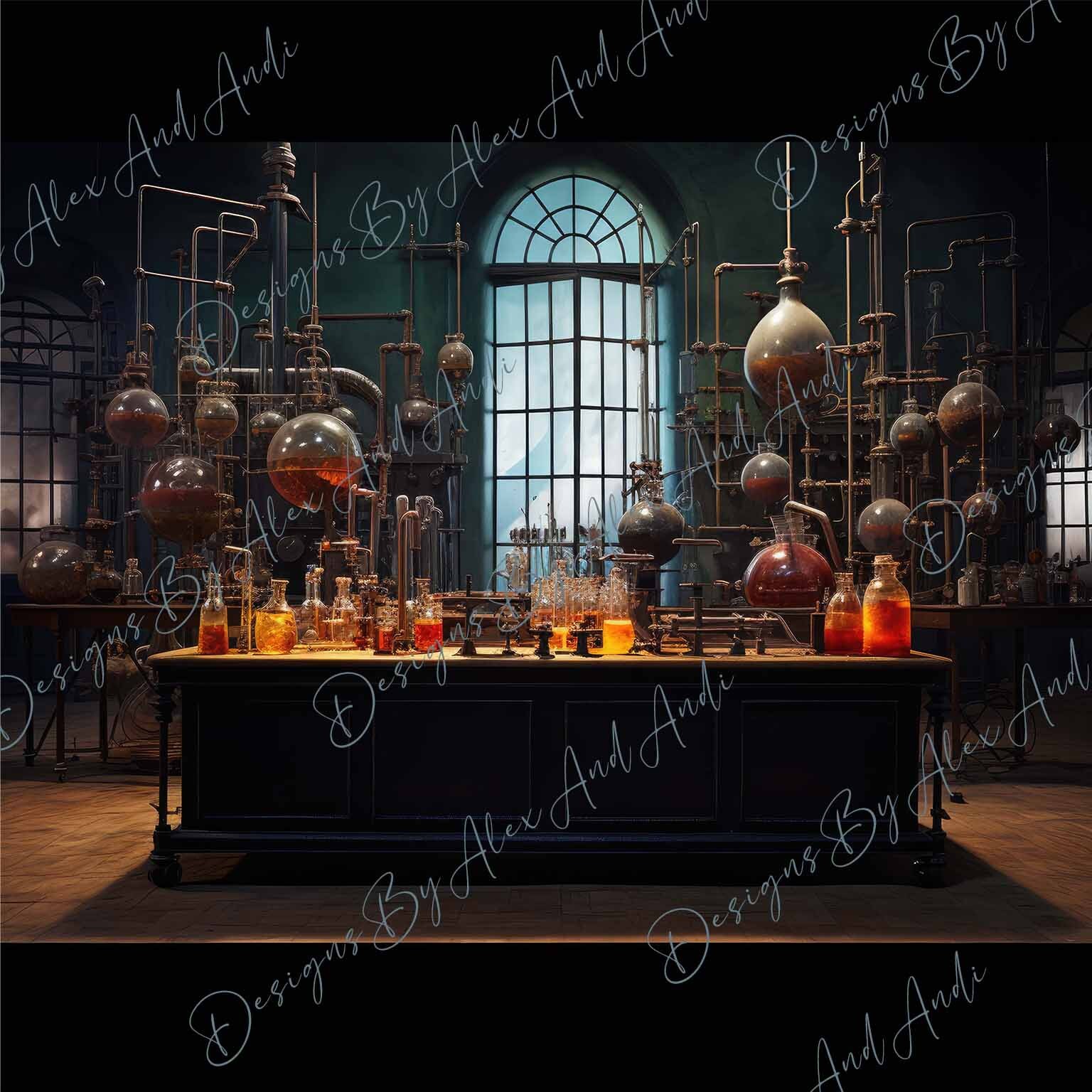 Mad Scientist Backdrop Background Digital Birthday Child Photo Shoot ...