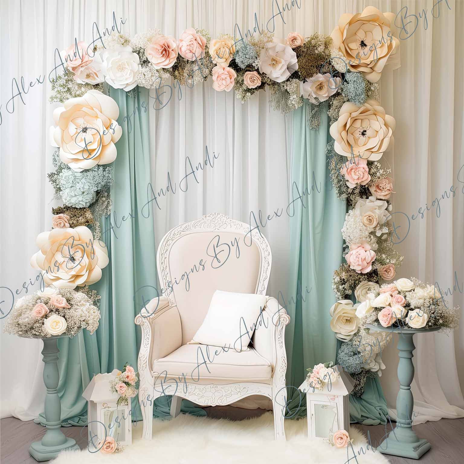 Baby Shower Backdrop Background Digital Photo Shoot Picture Prop Event ...