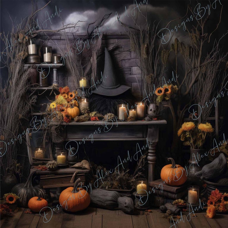 Witch Backdrop Background Digital Birthday Child Photo Shoot Picture ...