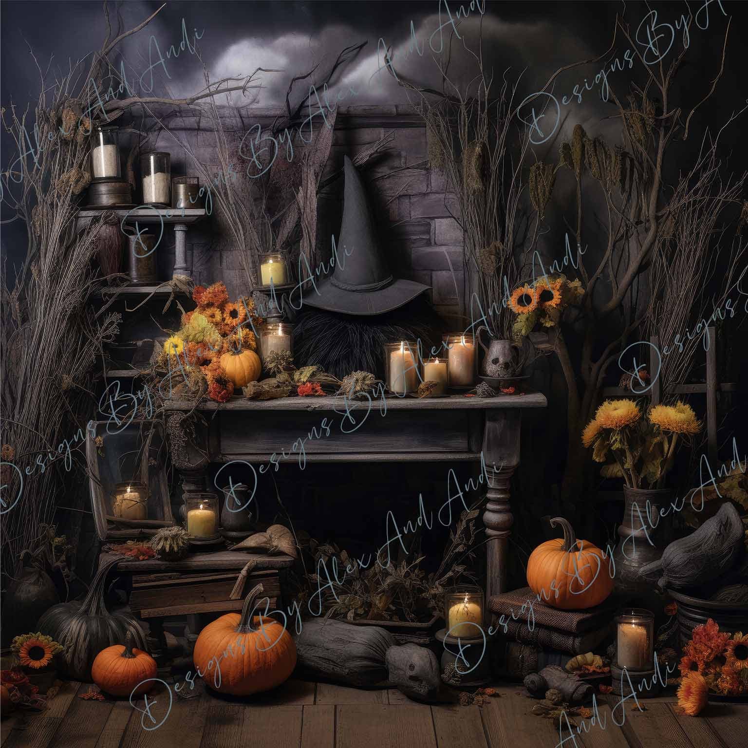 Witch Backdrop Background Digital Birthday Child Photo Shoot Picture ...