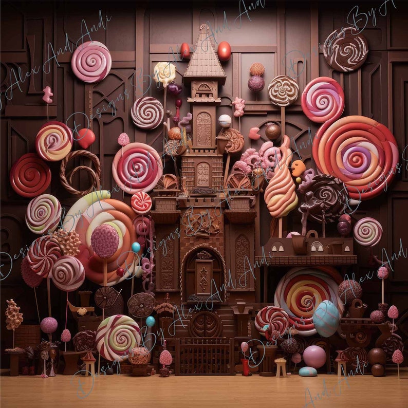 Wonky Chocolate Factory Digital Backdrop Overlay Background Photo ...