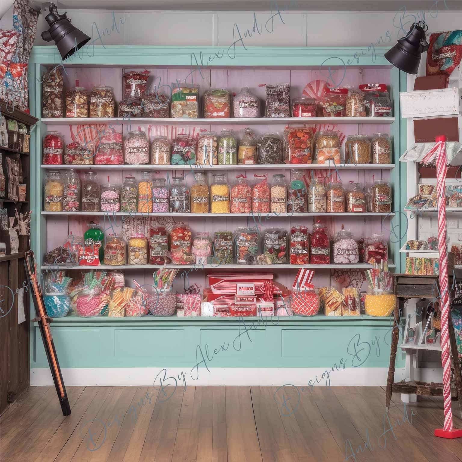 Candy Store Studio Backdrop Background Digital Photo Shoot Picture Prop ...