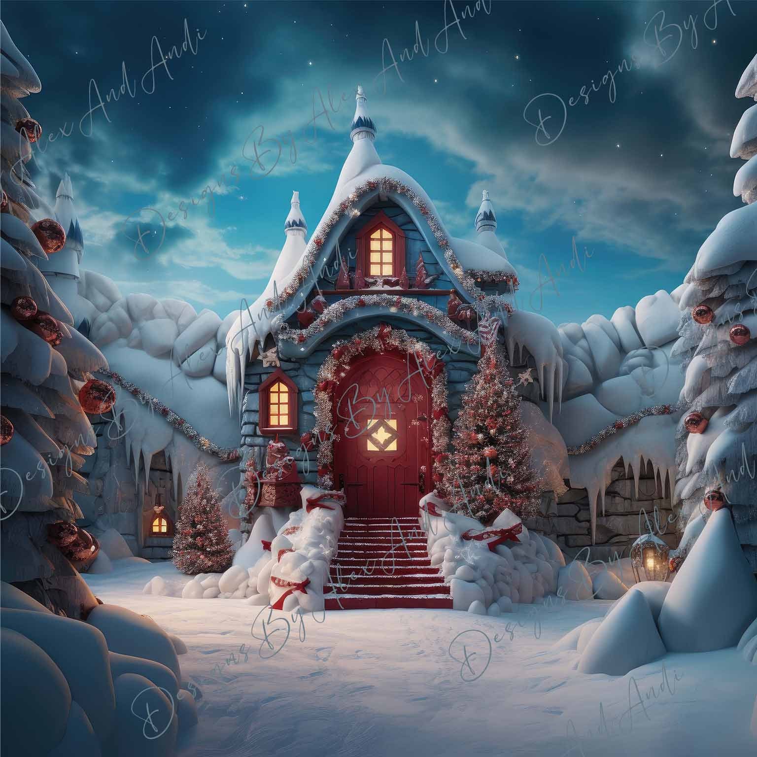 North Pole Prop Digital Backdrop Overlay Background Wedding Holiday ...